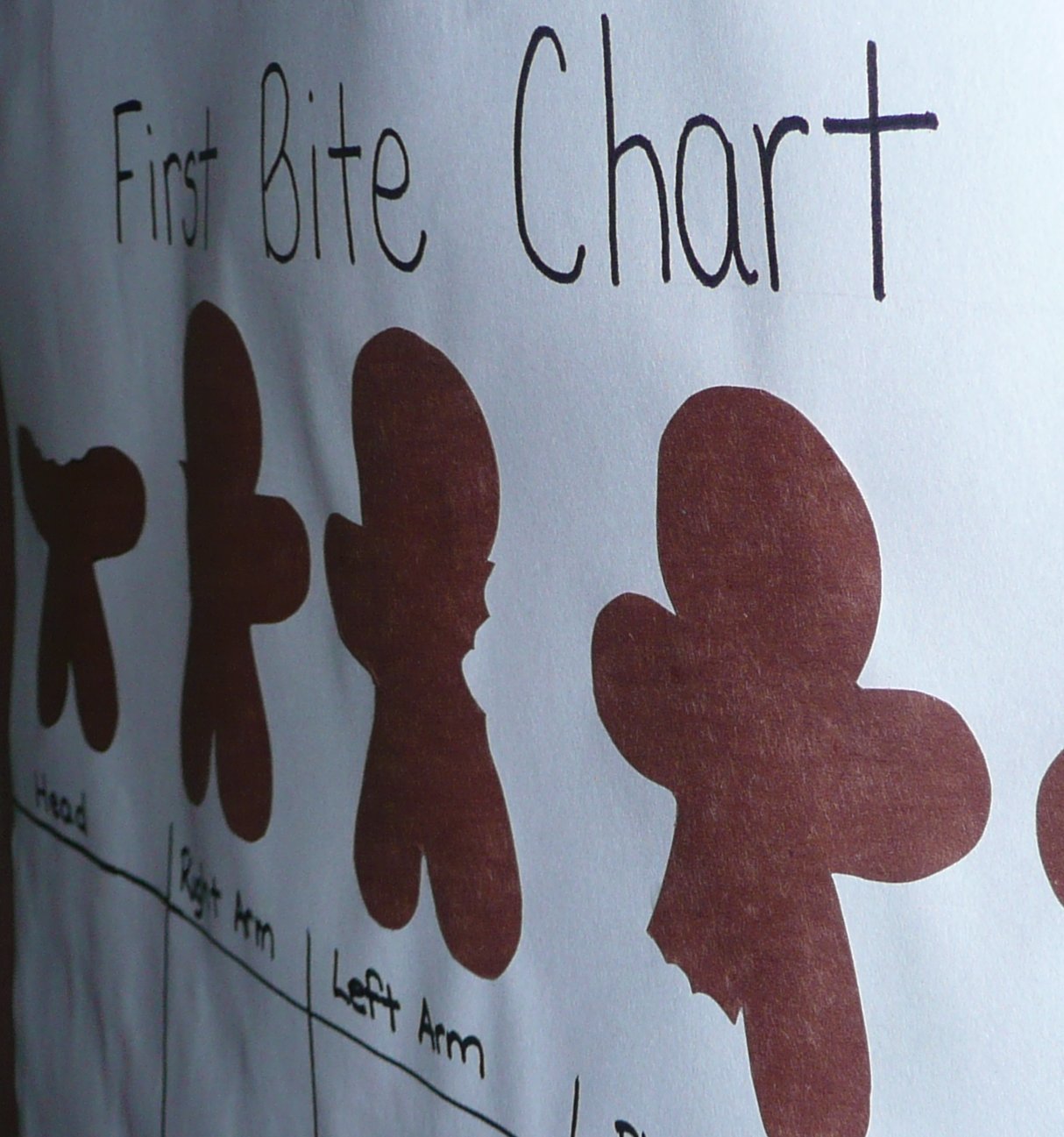 GINGERBREAD man activity: first bite chart