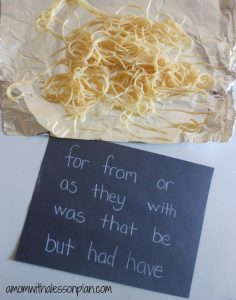 Sight Word and Spelling Word Spaghetti | Confidence Meets Parenting