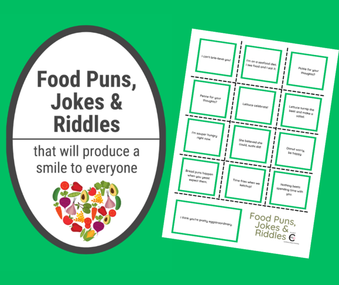 175 Yummy Food Puns, Food Jokes, Food Riddles PRINTABLE